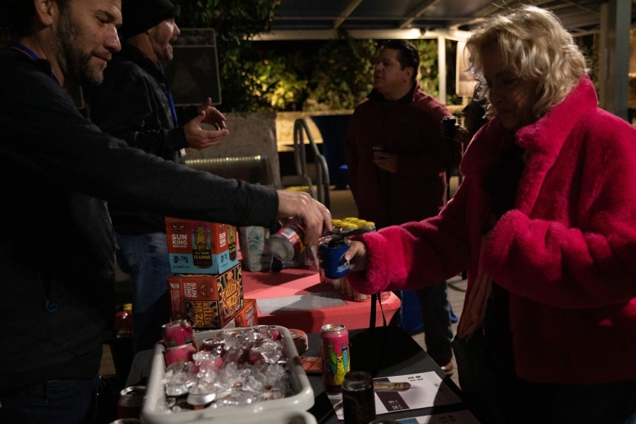 Raising a glass with Mote during Sharktoberfest, an inaugural craft ...